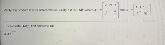 Solved 1. Find AB2. Find (AB)'3. Find A'4. Find A'B5. Find | Chegg.com
