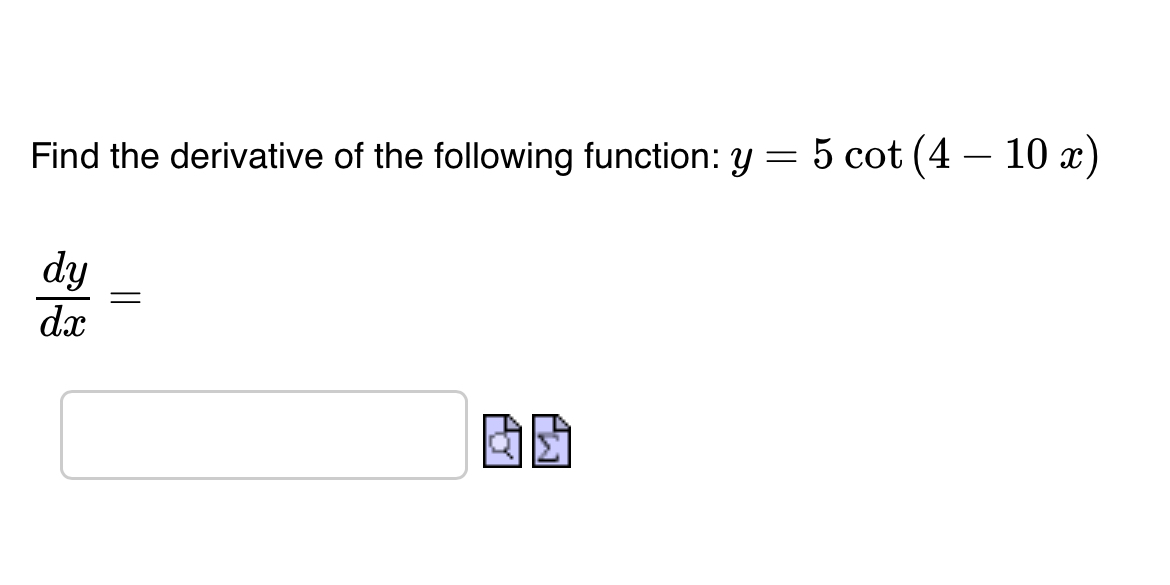 Solved Find The Derivative Of The Following Function