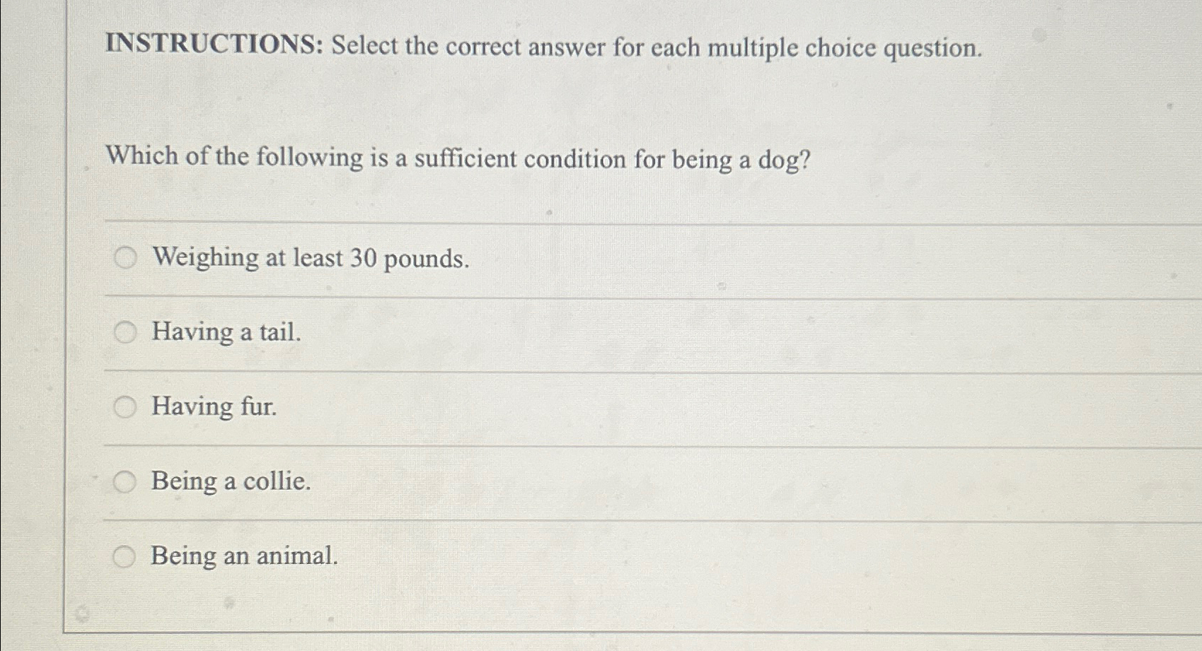 Solved INSTRUCTIONS: Select the correct answer for each | Chegg.com
