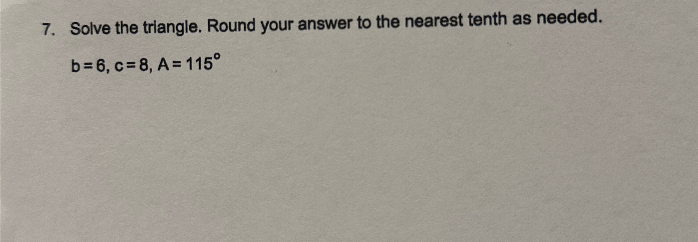 Solved Solve the triangle. Round your answer to the nearest | Chegg.com