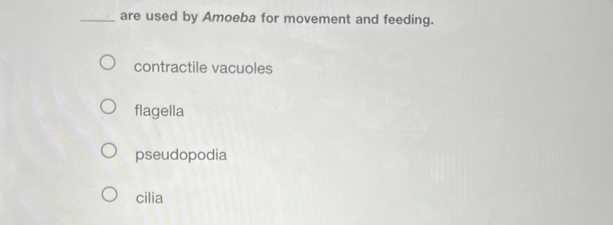 Solved are used by Amoeba for movement and | Chegg.com