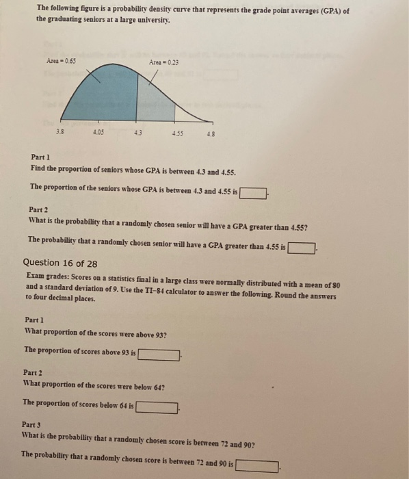 Solved The following figure is a probability density curve | Chegg.com
