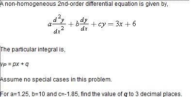 Solved A non-homogeneous 2nd-order differential equation is | Chegg.com