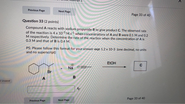 Solved X Previous Page Next Page Page 33 of 40 Question 33 | Chegg.com