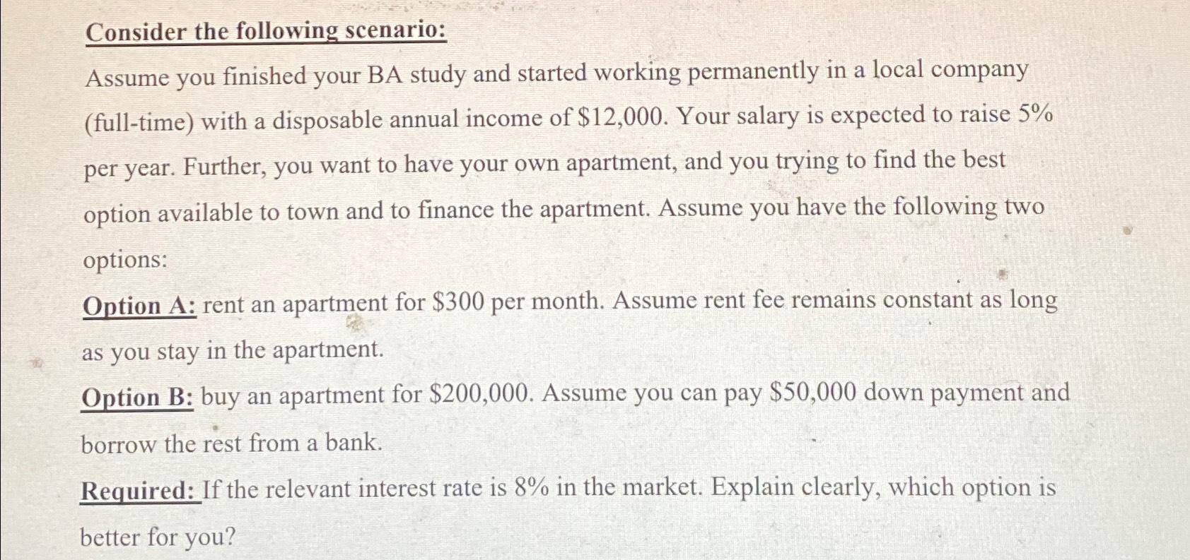 Solved Consider the following scenario:Assume you finished | Chegg.com