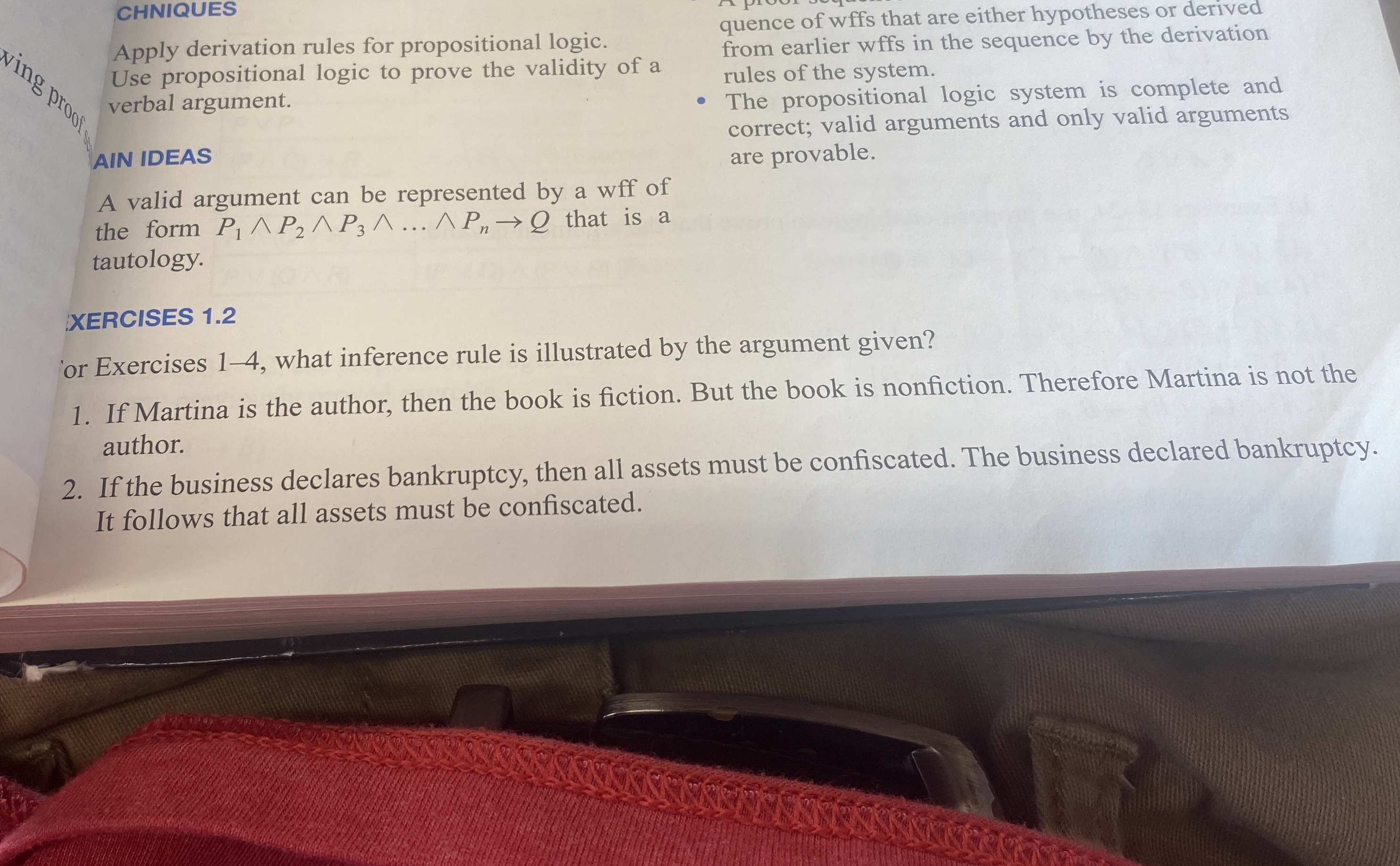 Solved CHNIQUESApply derivation rules for propositional | Chegg.com