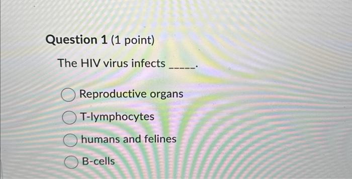 Solved The HIV virus infects Reproductive organs | Chegg.com