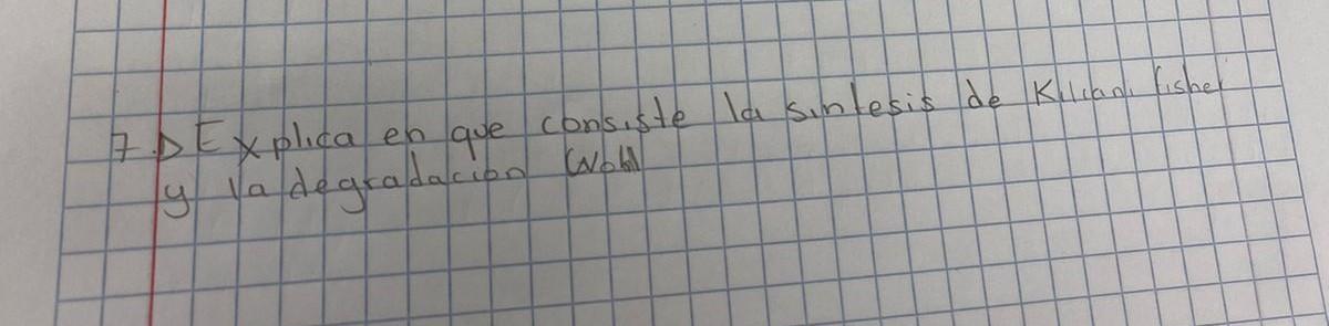 Solved 7.p Explica en que consiste la sintesis de Kiliani | Chegg.com