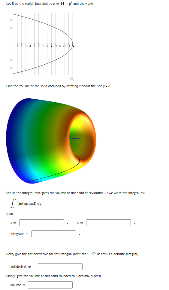 Solved Let R ﻿be the region bounded by x=14-y2 ﻿and the y | Chegg.com