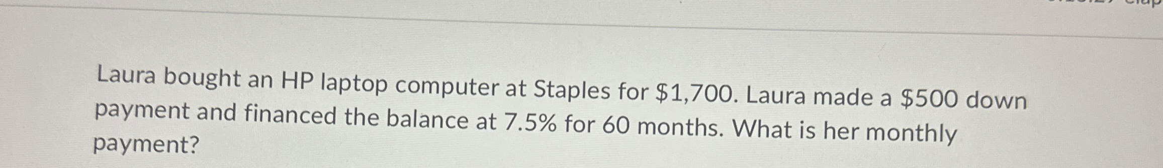 Solved Laura bought an HP laptop computer at Staples for | Chegg.com
