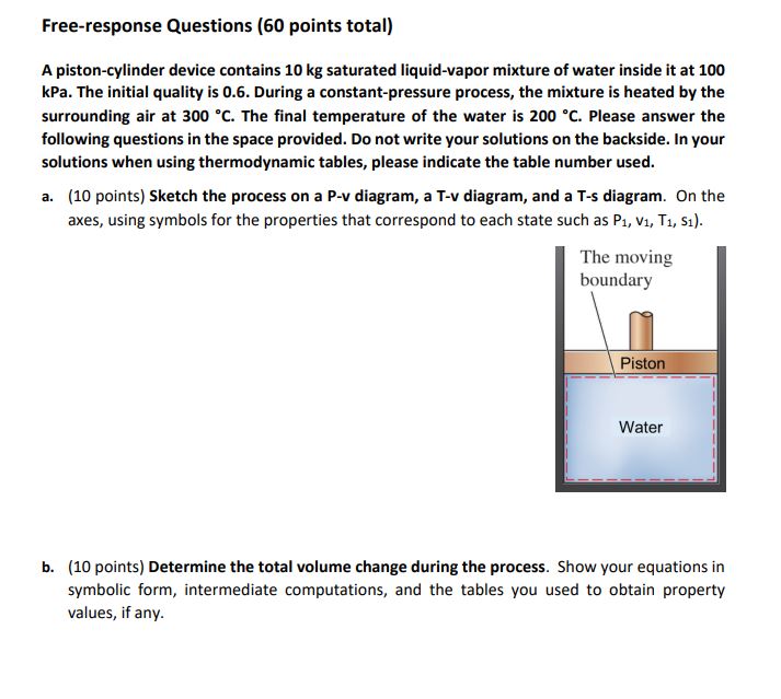 Solved b. (10 ﻿points) ﻿Determine the total volume change | Chegg.com