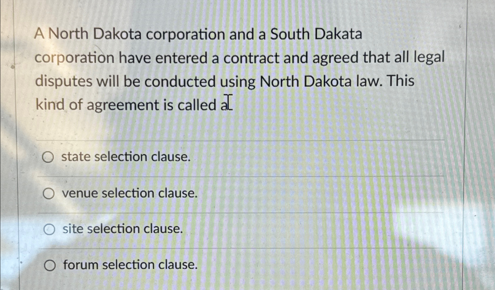 Solved A North Dakota corporation and a South Dakata | Chegg.com
