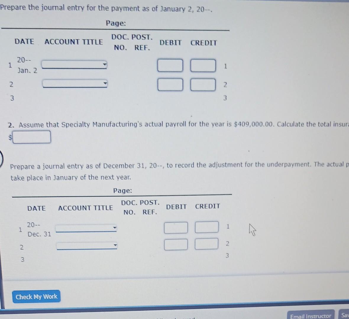 Solved Workers' Compensation Insurance and Adjustment | Chegg.com
