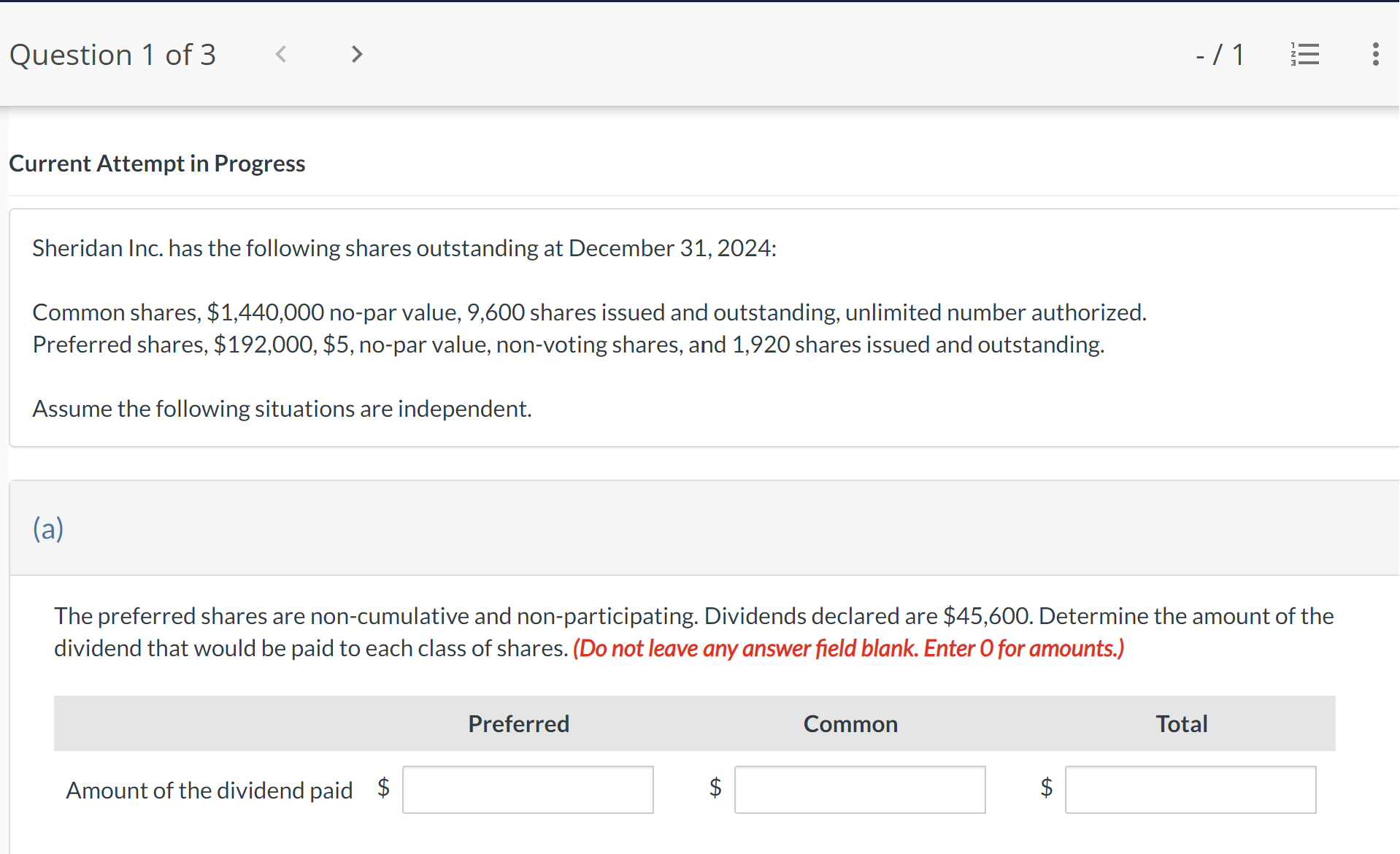 Solved Sheridan Inc. has the following shares outstanding at | Chegg.com