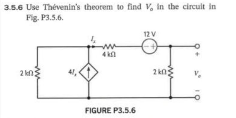 Solved Use Thévenin's theorem to find V0 ﻿in the circuit in | Chegg.com