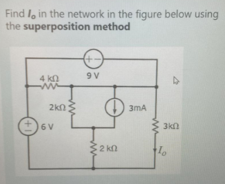 Solved Find I0 ﻿in the network in the figure below usingthe | Chegg.com