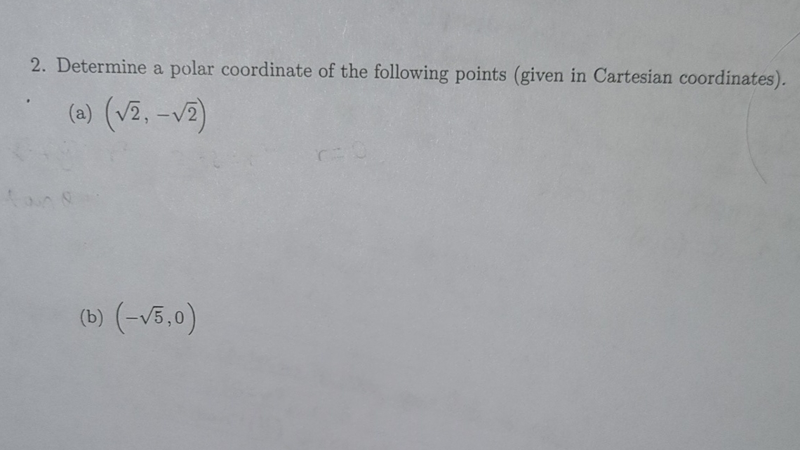 Solved Determine a polar coordinate of the following points | Chegg.com