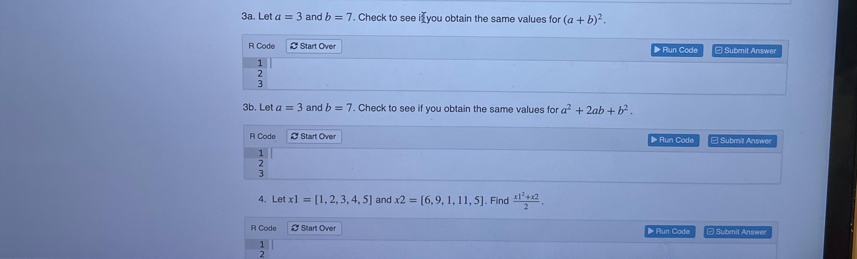 Solved 3a. ﻿Let a=3 ﻿and b=7. ﻿Check to see if f ﻿you obtain | Chegg.com