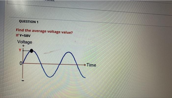Solved QUESTION 1 Find the average voltage value? If Y=58V | Chegg.com