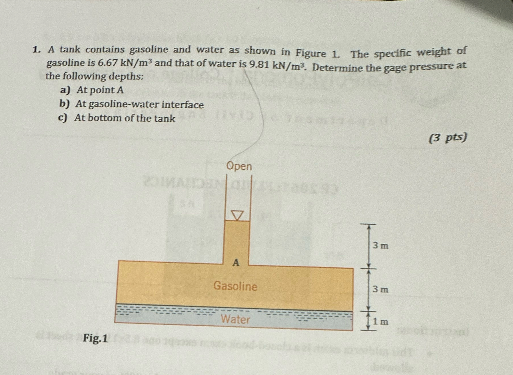 Solved A tank contains gasoline and water as shown in Figure | Chegg.com