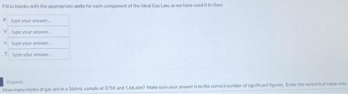 Solved Fill in blanks with the appropriate units for each | Chegg.com