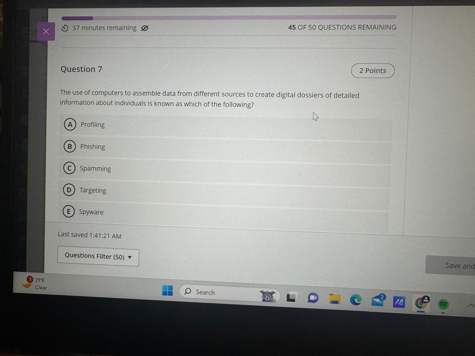 Solved Question 7The use of computers to assemble data from | Chegg.com