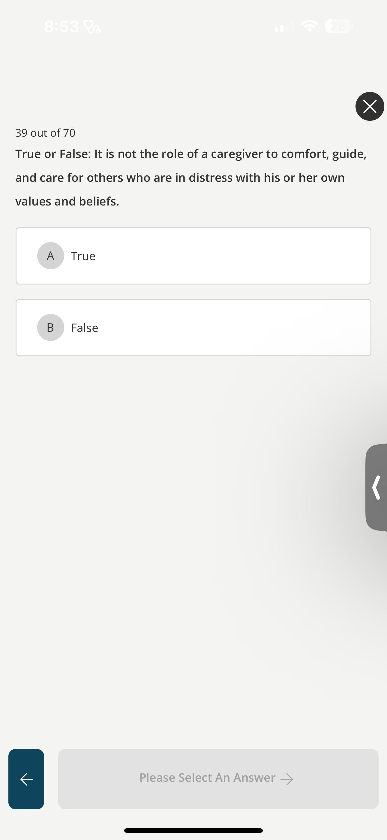 Solved 39 ﻿out of 70True or False: It is not the role of a | Chegg.com