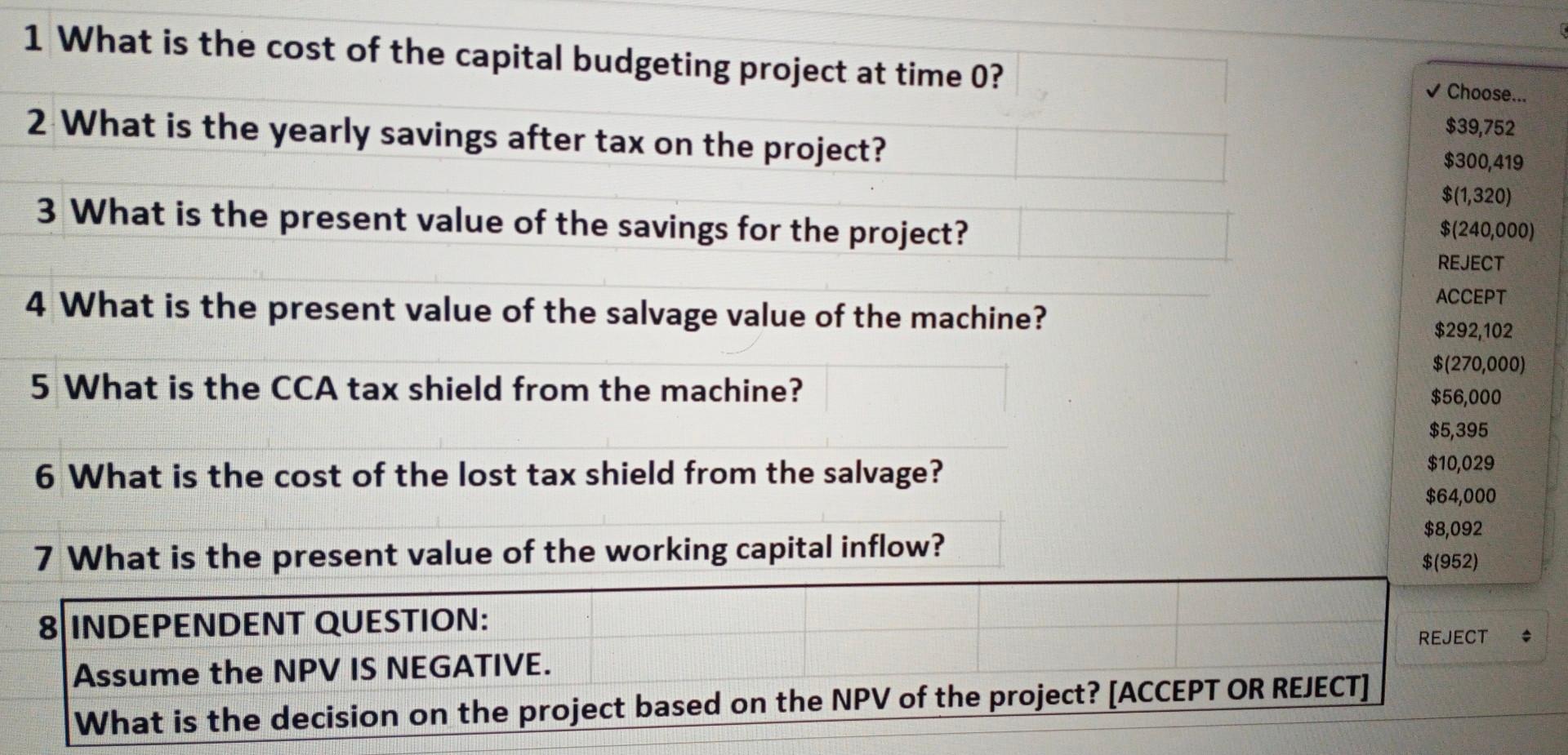 Solved CAPITAL BUDGETING QUESTION USE THE NET PRESENT VALUE | Chegg.com