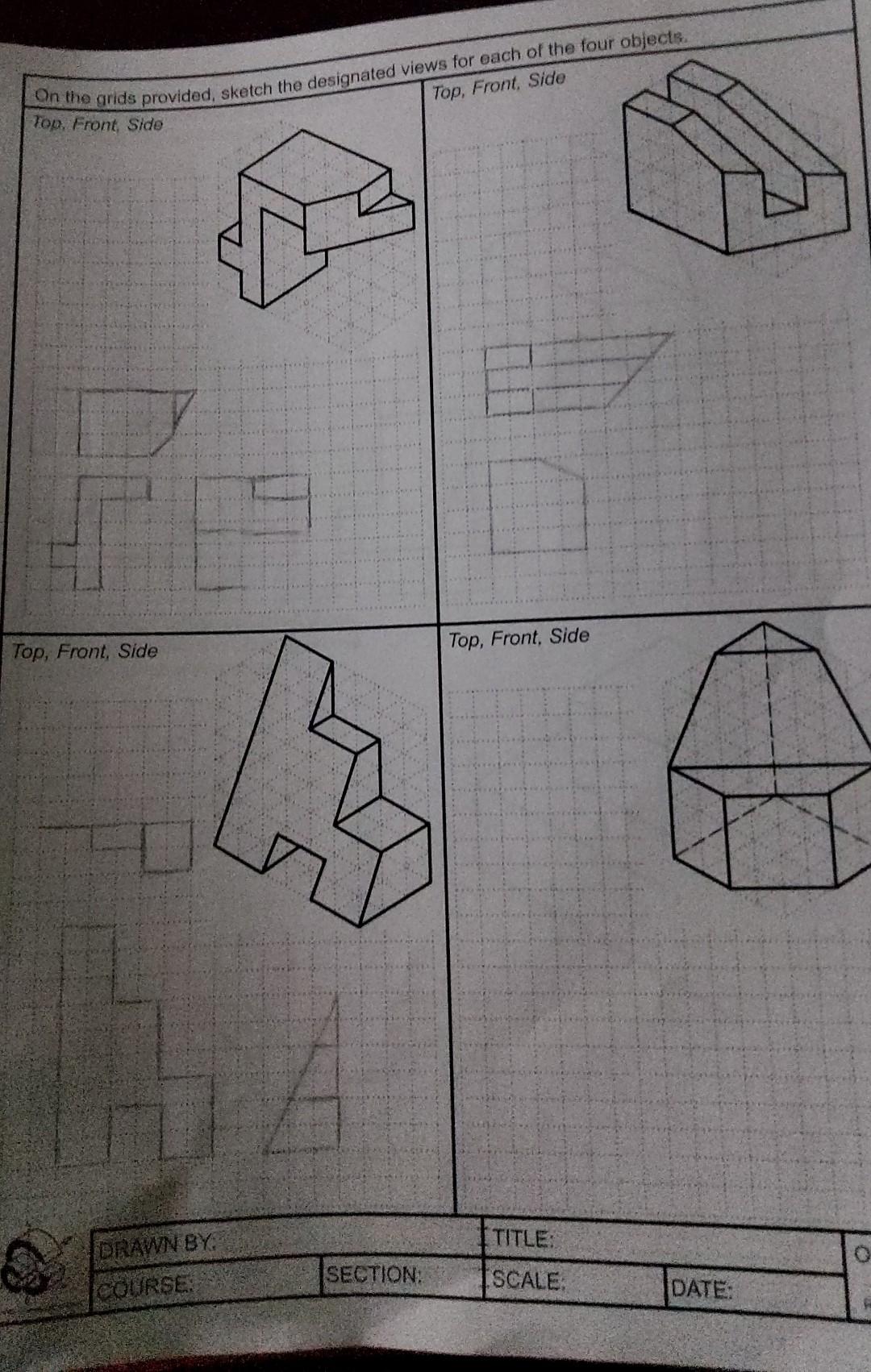 Solved Can someone please show me how to draw these views? | Chegg.com