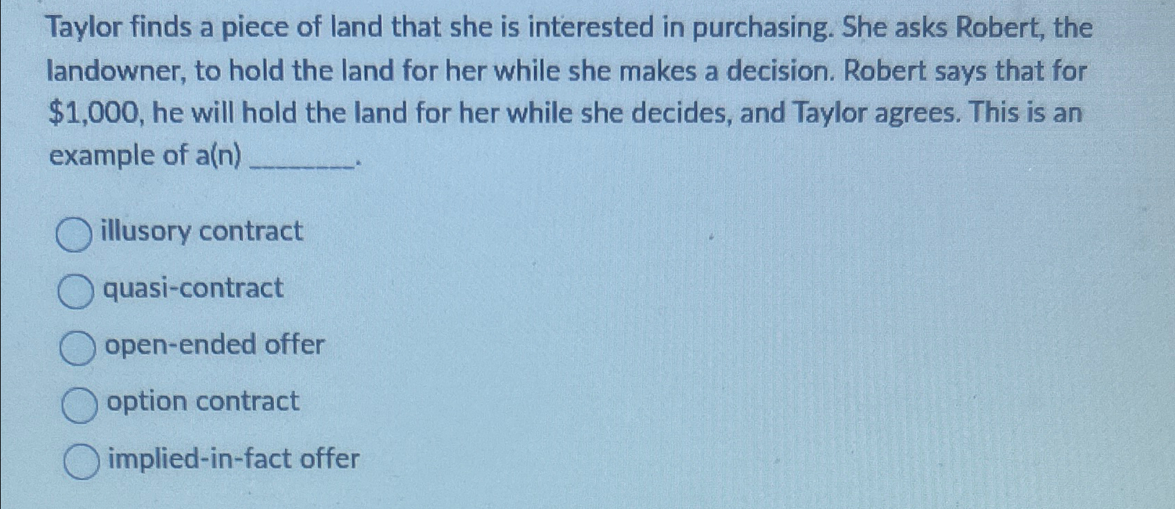 Solved Taylor finds a piece of land that she is interested | Chegg.com