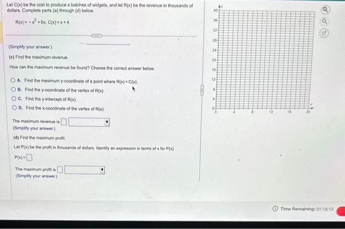 Solved Let C(x) be the cost to produce x batches of widgets, | Chegg.com