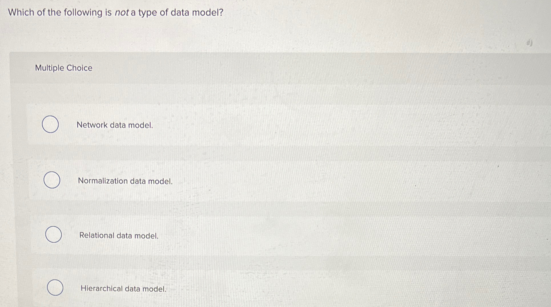Solved Which of the following is not a type of data | Chegg.com