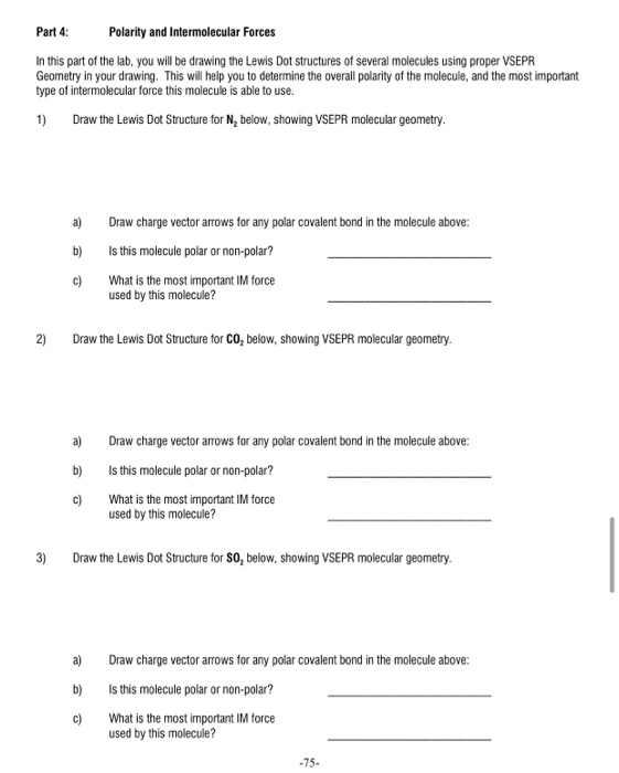 Solved Part 4: Polarity and Intermolecular Forces In this | Chegg.com