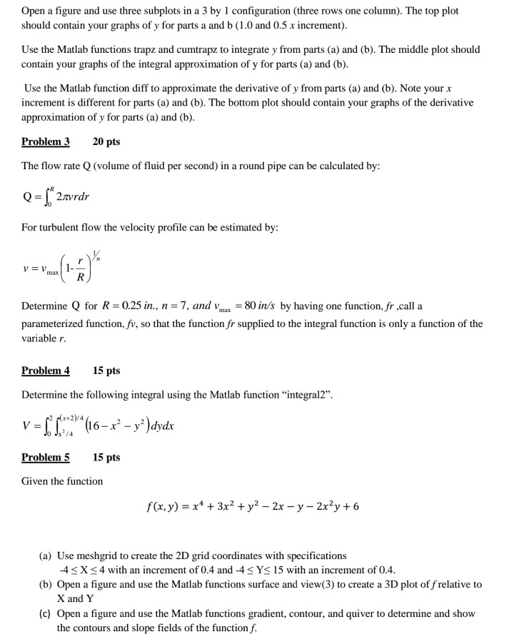 Solved Write a Matlab script file and corresponding monymous | Chegg.com