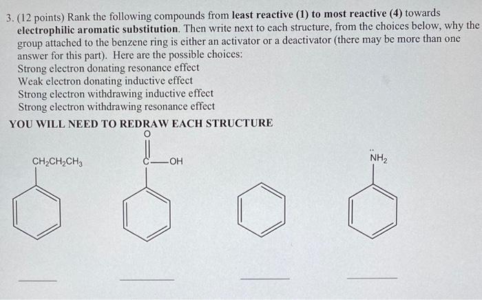 [solved] 3 12 Points Rank The Following Compounds From