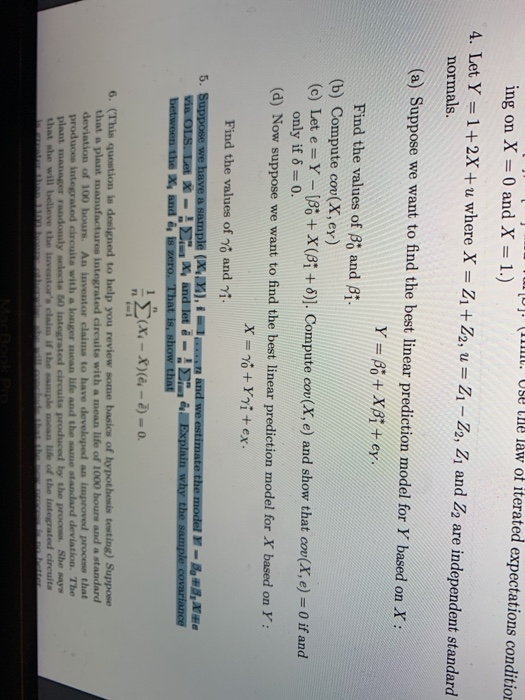 Solved TU). (11. Use the law of iterated expectations | Chegg.com