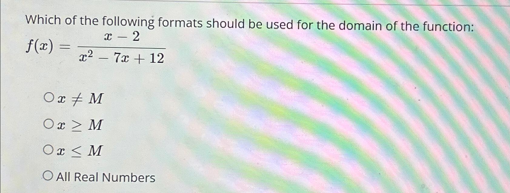Solved Which of the following formats should be used for the | Chegg.com