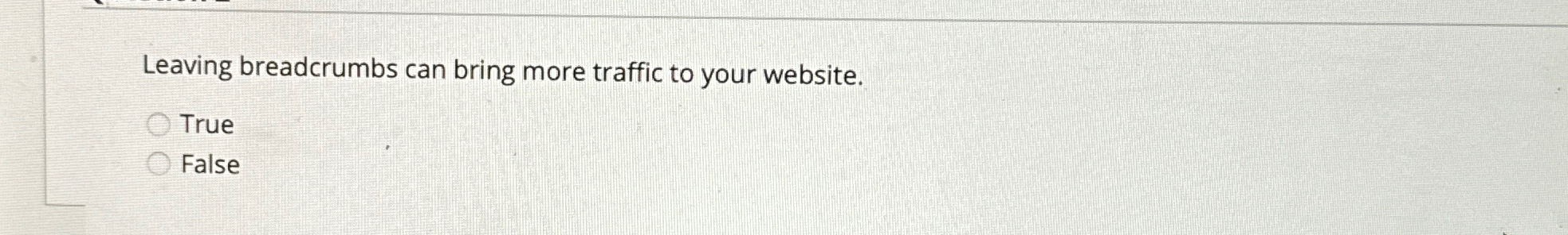 Solved Leaving breadcrumbs can bring more traffic to your | Chegg.com