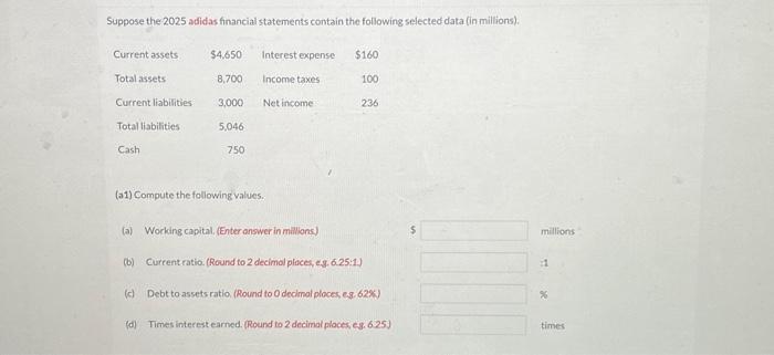 Solved Suppose the 2025 adidas financial statements contain | Chegg.com