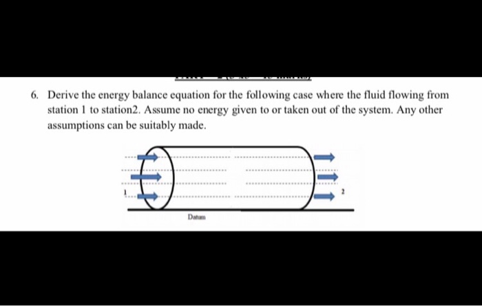 Solved 6. Derive the energy balance equation for the | Chegg.com