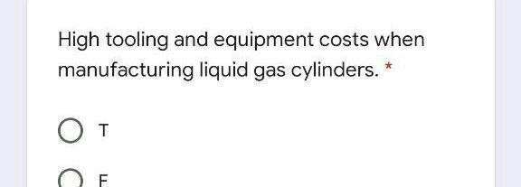Solved High tooling and equipment costs when manufacturing | Chegg.com