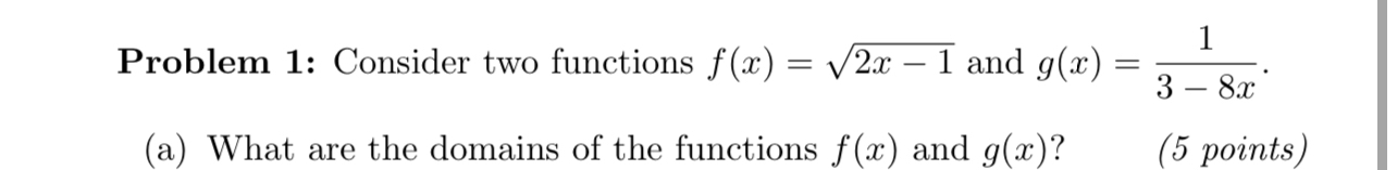 Solved Problem 1: Consider two functions f(x)=2x-12 ﻿and | Chegg.com