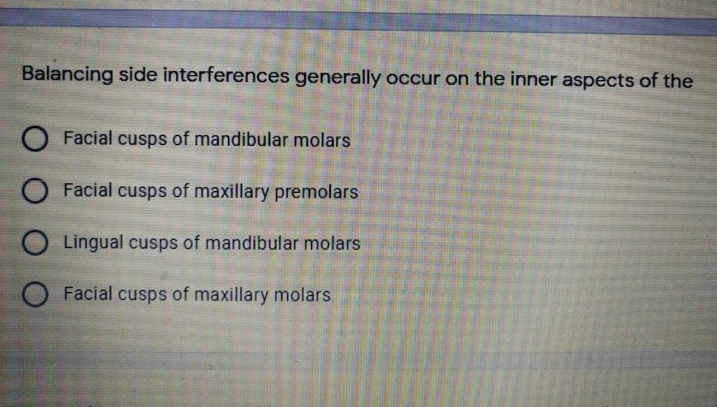 Solved Balancing side interferences generally occur on the | Chegg.com