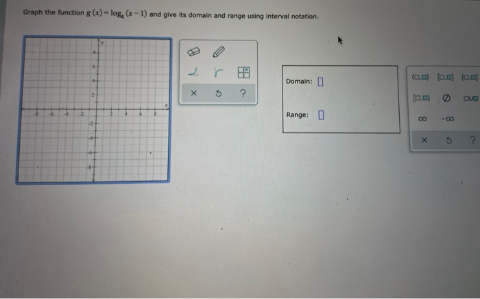 Solved Graph the function g(x) = log, (x-1) and give its | Chegg.com