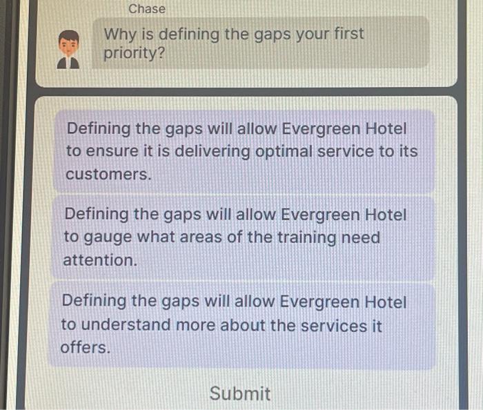 Solved Chase Why is defining the gaps your first priority? | Chegg.com
