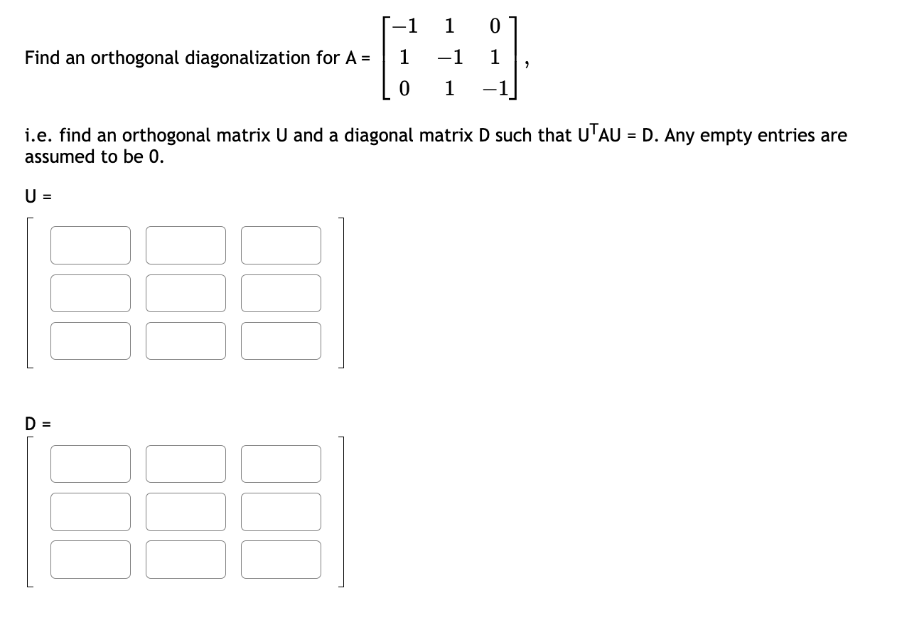 Find an orthogonal diagonalization for | Chegg.com
