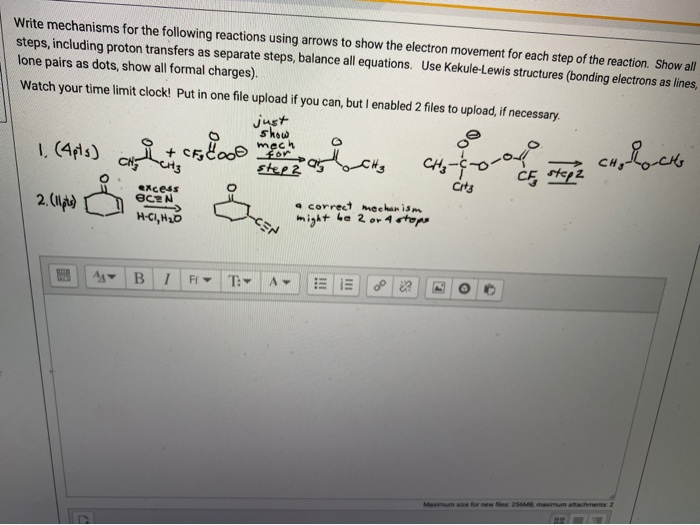 Solved Write mechanisms for the following reactions using | Chegg.com