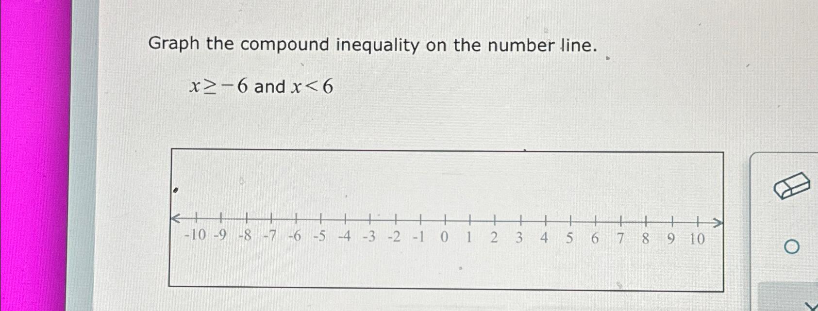 Graph The Compound Inequality On The Number Linex≥ 6 