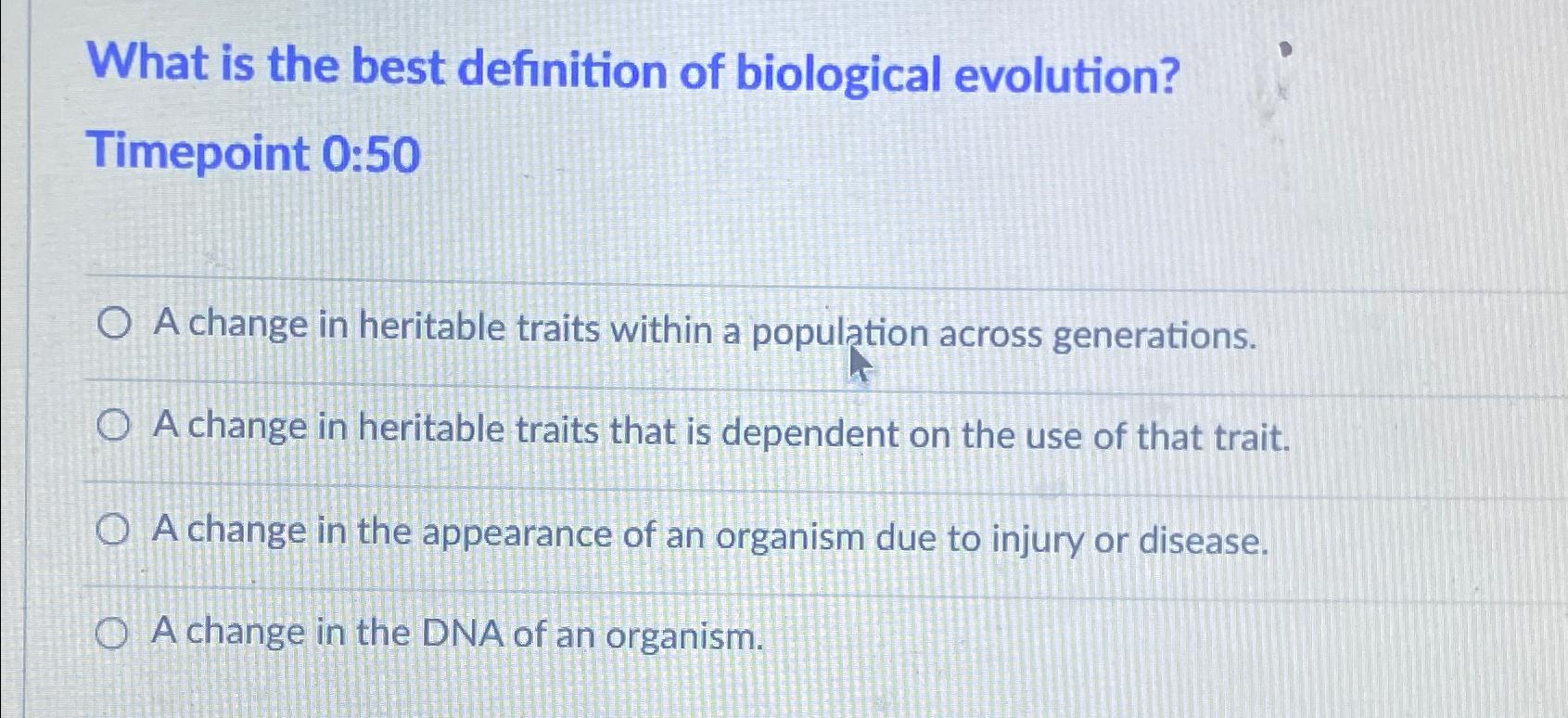 Solved What is the best definition of biological | Chegg.com