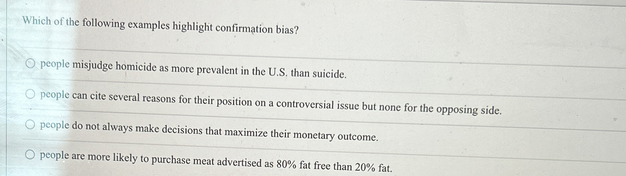Solved Which of the following examples highlight | Chegg.com